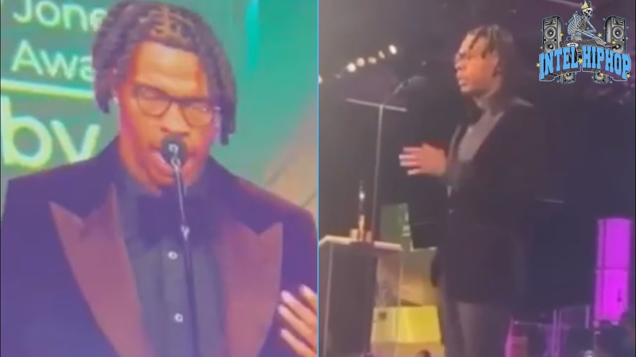 Lil Baby stops himself from crying after accepting his Quincy Jones ...