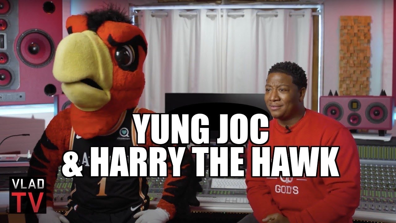 NBA Mascot Harry the Hawk Crashes Yung Joc's Interview, Allegedly Makes ...
